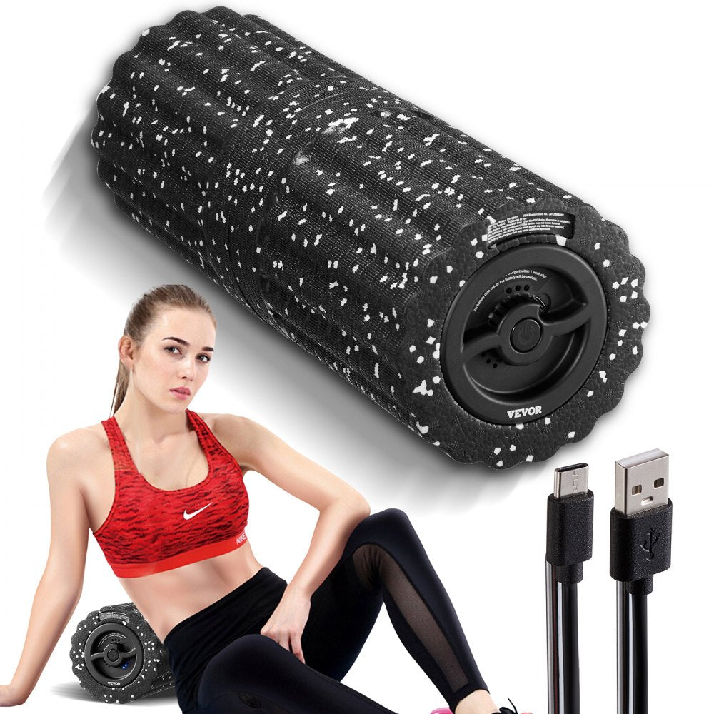 VEVOR Vibrating Foam Roller 4 Intensities Rechargeable Electric EPP Fo