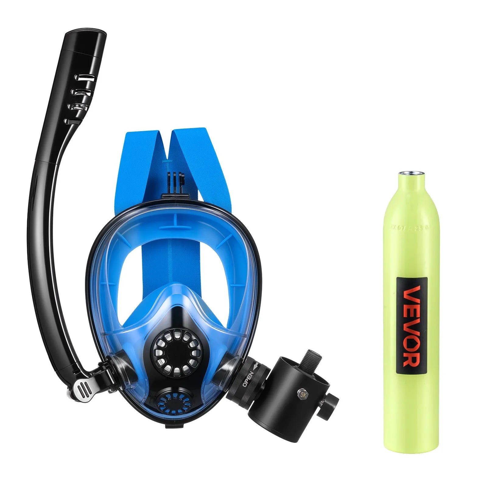 VEVOR Mini Scuba Tank with Full-Face Mask, 0.5L Portable Diving Air Ta
